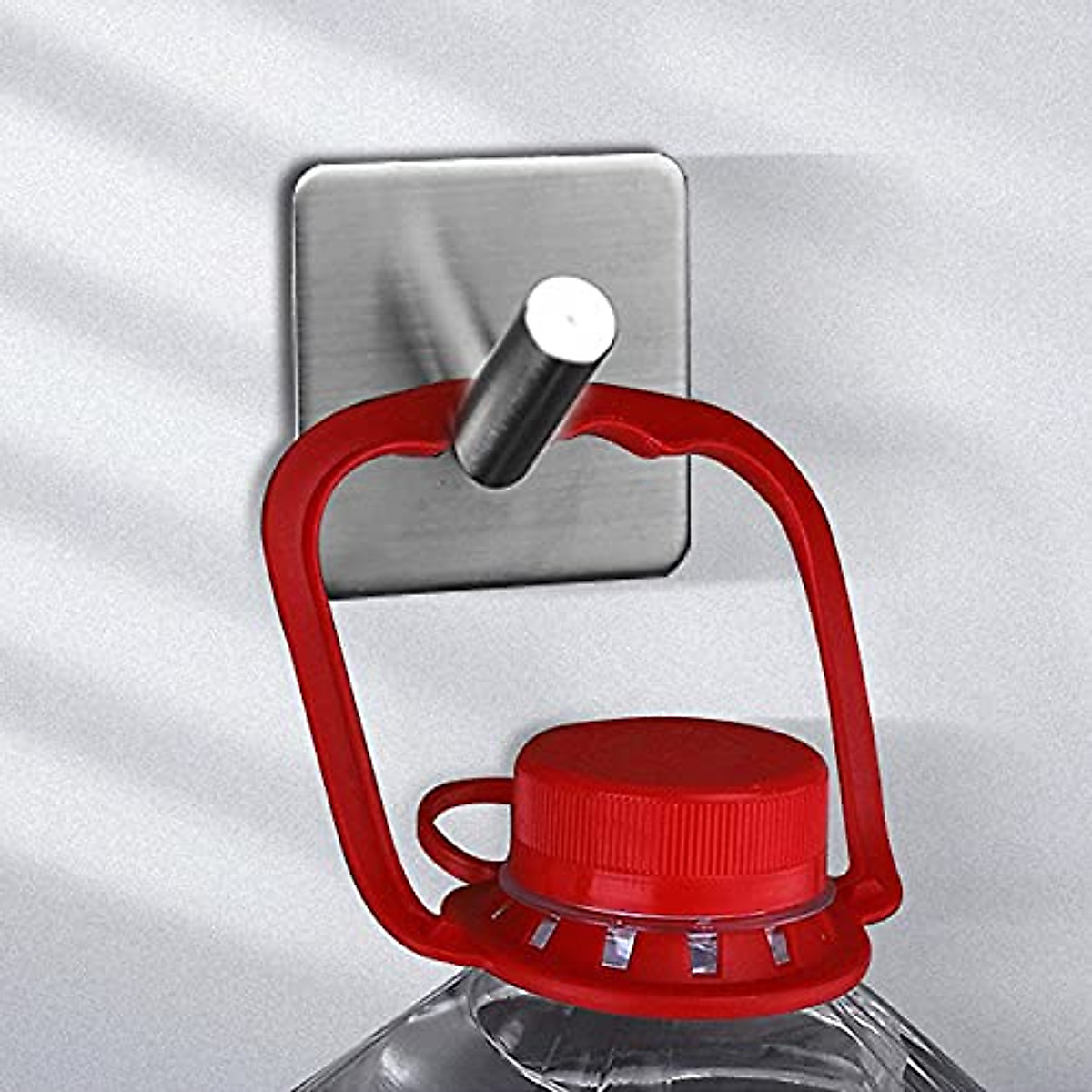 KAKOM Adhesive Bathroom Hooks, Heavy Duty 304 Stainless Steel Wall Door Hooks, Waterproof and Oilproof Kitchen Hooks (2Pack 15lb-Self-Adhesive)