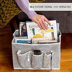 EDNA HOME Bedside Storage Organizer, Bunk Bed Caddy, Multiple Hanging Pockets with Great Volume for Bedrooms, Dorm & Hospital Rooms, Baby and Kids Beds and More, Gray