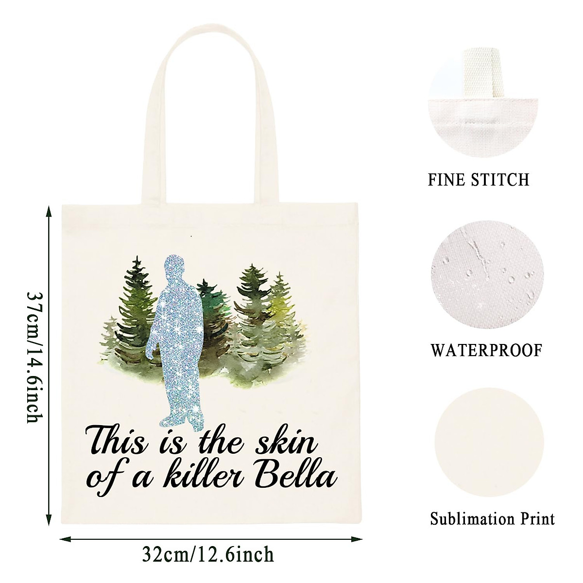 WCGXKO Movie Show Inspired Gift This Is The Skin Of A Killer Bella Zipper Pouch Makeup Bag for Fans (This is the skin tote)