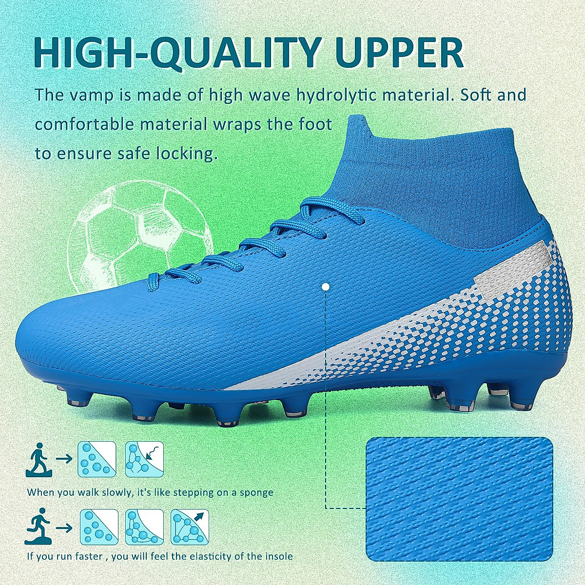 Soccer Cleats Mens Football Cleats Women Tacos de Futbol para Hombre Soccer Shoes for Big Boy Tacos de Futbol Zapatos de Futbol para Hombres Outdoor Soccer Shoes High Top Football Boots AG/FG