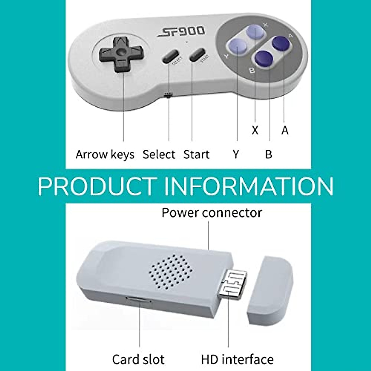 Classic Mini Retro Game Console Built in 5000 Classic Video Games,Dual 2.4G Wireless Controllers and HDMI HD Output,Mini Host with TF Expansion,Ideal Gift for Kids and Adult