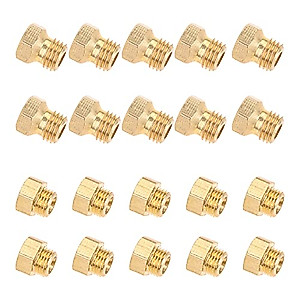 HZ-MONSTAR Replacement for Propane Lpg Gas Pipe Water Heater DIY Burner Parts, Brass Jet Nozzles M5x0.5mm/0.68mm (10pcs) and M6x0.75mm/0.5mm (10Pcs)