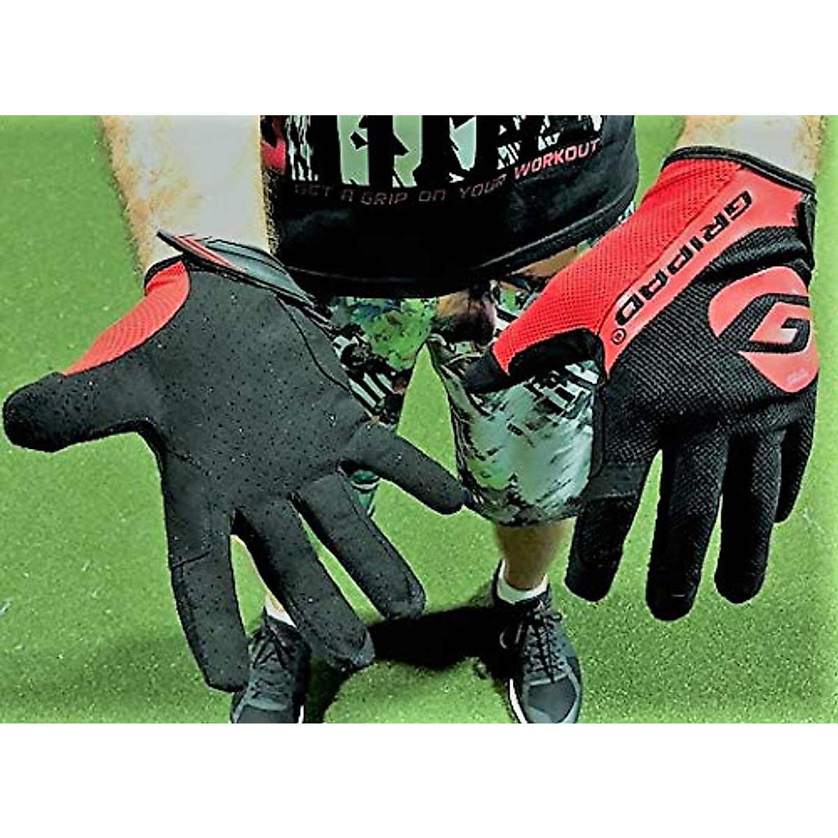 Gripad AIRFLOW CROSS-TRAINING GLOVES (Red, Large) | Vented Weight Lifting Gloves | Reduced Hot-hands | Great for Pull Ups, Cross-Training, Fitness, WODs, Weightlifting | Great for Men & Women
