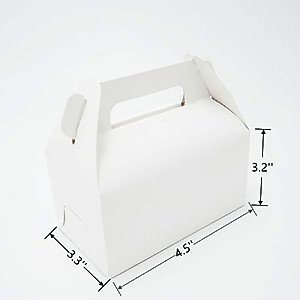 NICEWAY 30 Pack White Gable Gift Boxes Recycled Kraft Gift Box Candy Treat Boxes, Small Goodie Gift Boxes Treat Boxes for Wedding, Birthday Party, Baby Shower 4.5x3.2x3.3 inches