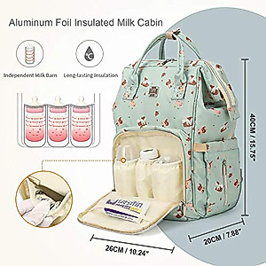 CAMILLEMMA Diaper Backpack for Mom Dad Baby Care, Maternity Nappy Baby Bags for Boys Girls Large Green