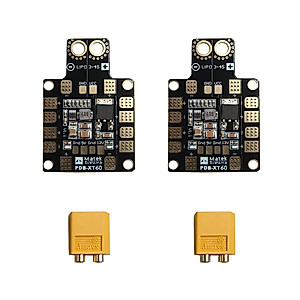 Acxico 2 pcs Drone Power Distribution Board XT60 3-4S 9-18V 5V 12V Output PDB