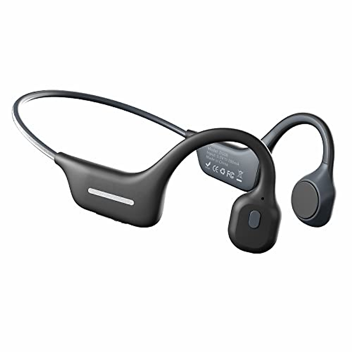 Bone Conduction Headphone/Earbuds Bluetooth, Open Ear Wireless Sports IP56 Waterproof Earphone/Headset with Mic&Reflective Strips Behind the head for Workouts Driving Jogging and Audiobooks (Black)