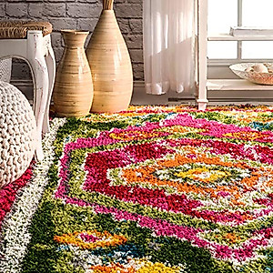 nuLOOM Destiny Medallion Shag Area Rug, 5' 3" x 7' 6", Multi