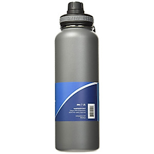 Takeya Originals Vacuum Insulated Stainless Steel Water Bottle, 40 Ounce, Graphite & Originals Bottle Replacement, Spout, Black