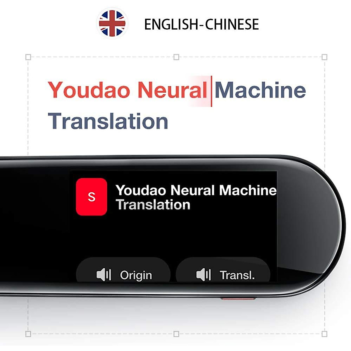 youdao Electronic Language Translator Device Dictionary Pen 2 Portable Scanning Translator for Language Learners Scanning Reading Pen (English Interface)(Need to be Charged to 100% at First use)