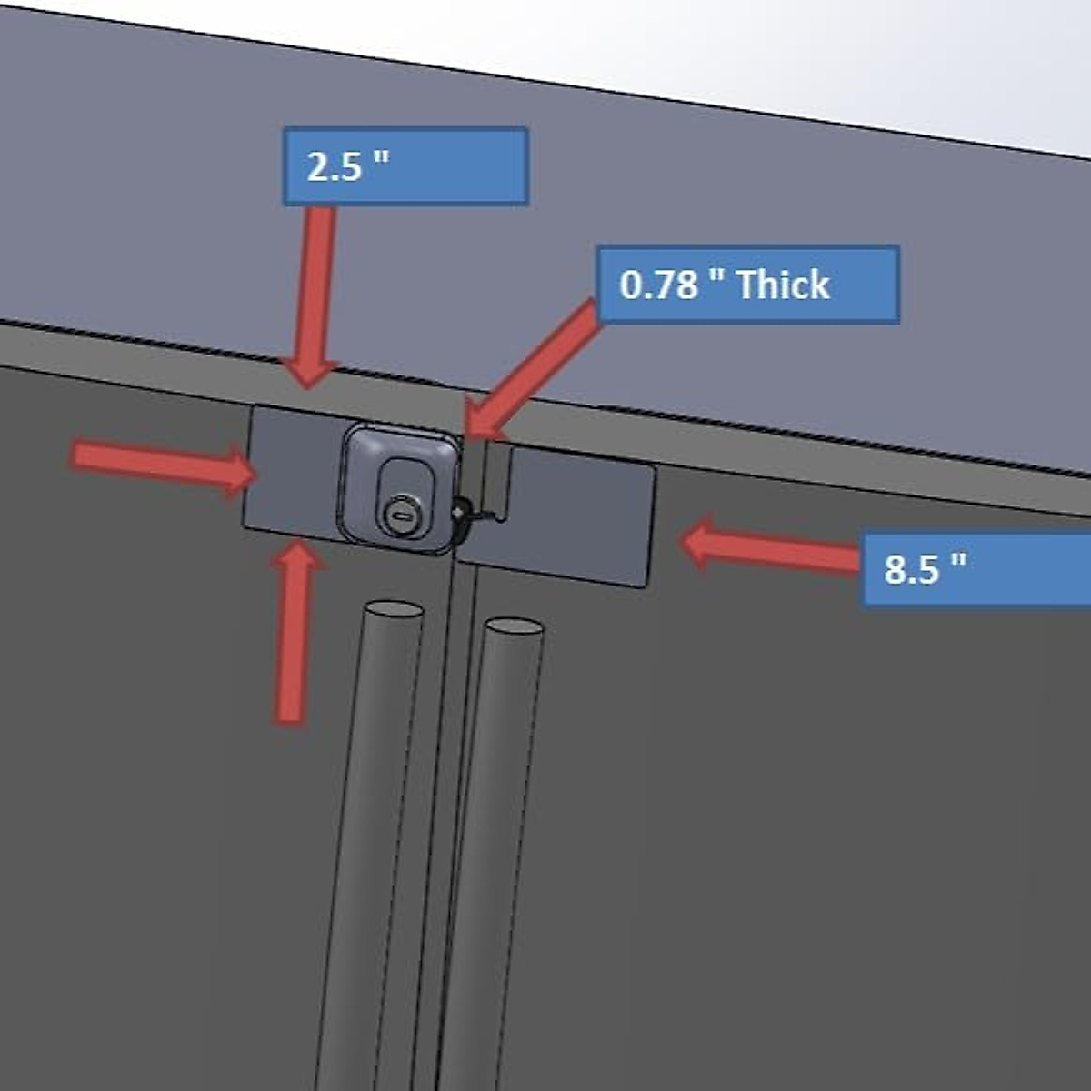 Fridge Lock French Door Refrigerator Door Lock (Grey)