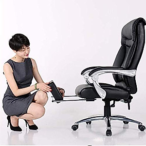 XXXDXDP Office Chair Swivel Ergonomic High-Back Executive Desk Chair Adjustable Height, Black, PU