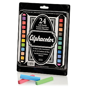 Quartet Derwent Alphacolor Soft Square Pastels, Multi-Colored, 24 Pastels per Set (102004)