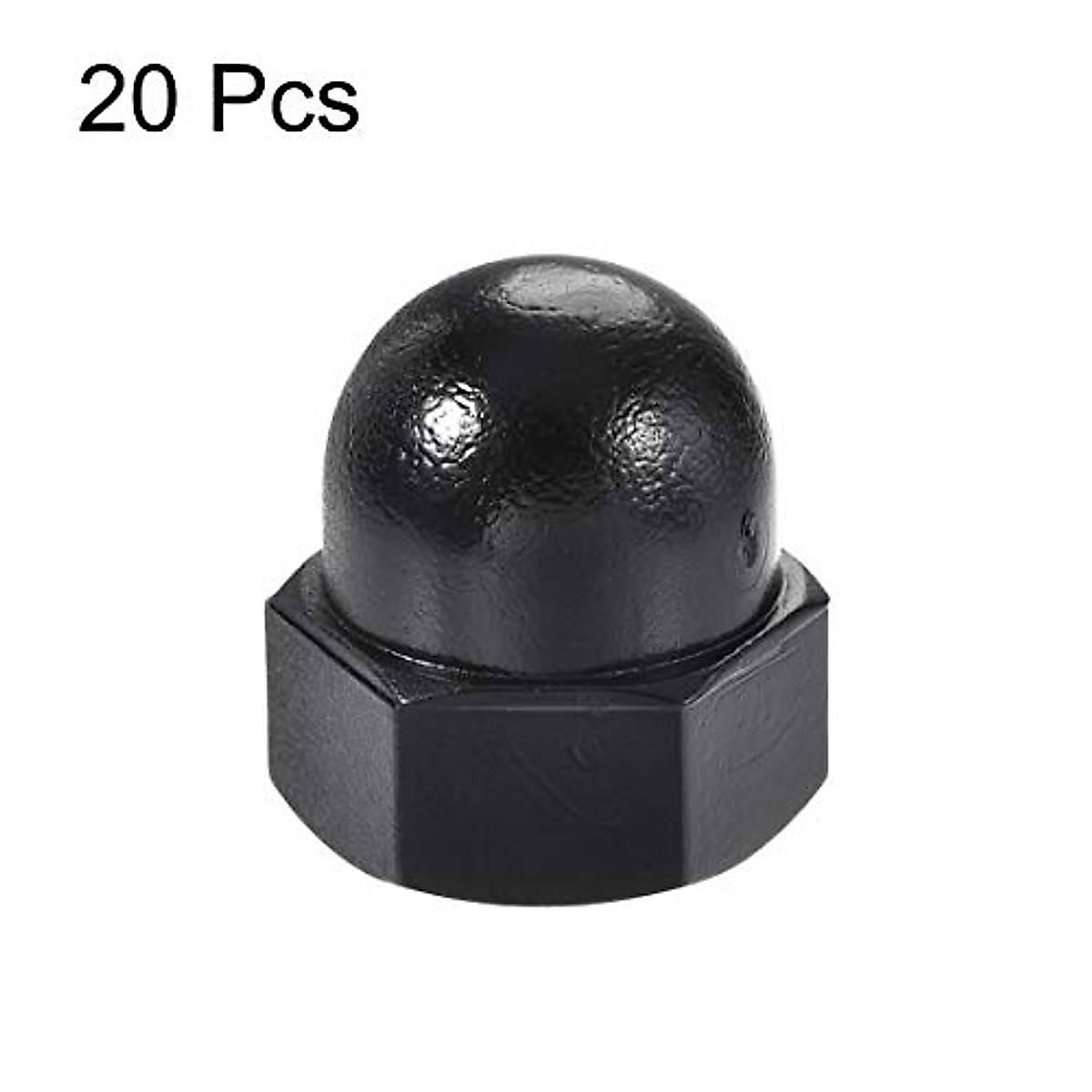 uxcell M6 Thread Dia Dome Head Nylon Cap Acorn Hex Nuts Black 20pcs