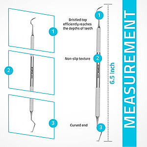 Utopia Care Professional Dental Tartar Scraper Tool - Dental Pick, Double Ended Tartar Remover for Teeth, Plaque Remover, Tooth Scraper (6.5 Inch, Silver, 1)