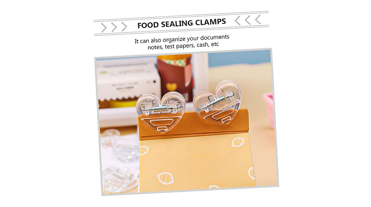 Ciieeo Heart Love Clips: Heavy Duty Bag & Paper Clamps
