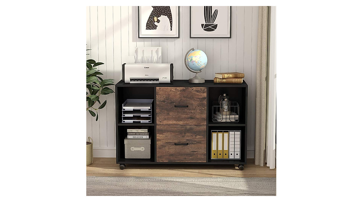 Tribesigns Mobile File Cabinet with Storage & Wheels | Home Office