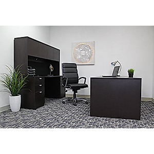 Boss Office Products CaressoftPlus Executive Chair, Traditional, Metal Chrome Finish 30D x 27W x 42H in