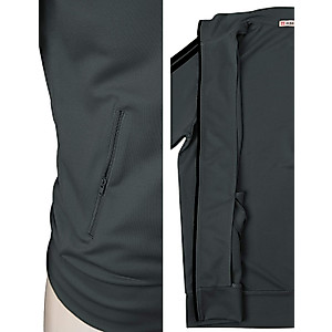 H2H Mens Active Slim Fit Track Lightweight Jacket Zip-up Long Sleeve CHARCOAL US XL/Asia 2XL (CMOJA0103)