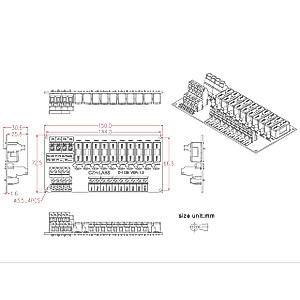 Electronics-Salon Panel Mount 10 Position Power Distribution Fuse Module Board, for AC/DC 5~48V