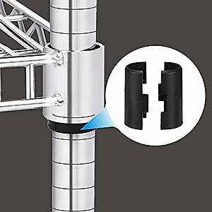 Jamiikury 24 Pack Wire Shelf Clips, Black Shelf Lock Clips for 1 Inch Post Shelving, Plastic Shelving Sleeves Replacements for Wire Shelving System (12 Pairs, Black)