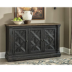 Signature Design by Ashley Tyler Creek Urban Farmhouse Dining-Room Buffet or Server, Almost Black