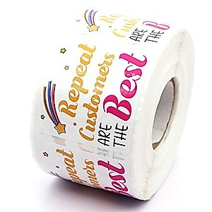 Repeat Customers are The Best Stickers,Thank You Stickers,Handmade Stickers,Small Shop Stickers,Envelopes Stickers for Small Business, Online Retailers,Handmade Goods,500 Labels Per Roll