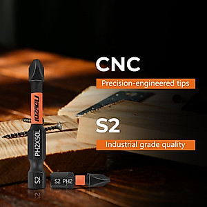 LOZAGU 12-Piece Phillips Bits #2 Impact Magnetic, S2 Steel, 1 2 3 4 5 6 Inch Long 2 Phillips Bits Set, 1/4 Hex Shank Phillips Head Drill Bits