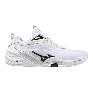 Mizuno Wave Stealth Neo 2 Unisex Volleyball Shoe, White/Black, 7.5 US Men