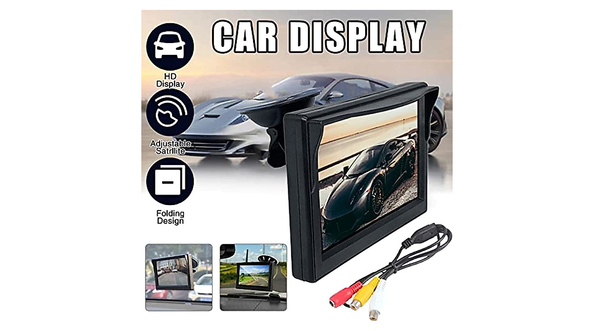 4.3 Inch Car Monitor with 16:9 TFT LCD Screen - Reverse & Video Input