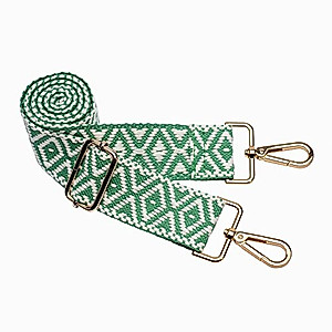 WanderFull Crossbody HydroBag - Water Bottle Holder - Quilted Bottle Bag - Water Bottle Carrier with Strap - Stylish Puffer Tote for Water Bottle (Green with Patterned Strap)