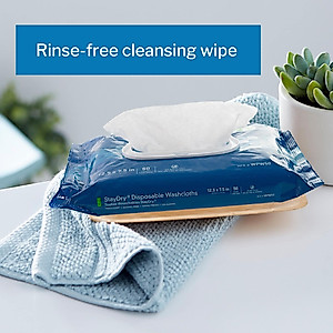 McKesson StayDry Disposable Wipe 6 Pack, 300 Washcloths - Large Adult Body and Incontinence Washcloths with Aloe and Vitamin E, Alcohol-Free, 50 Wipes Per Pack