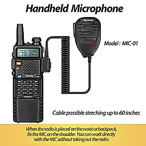 Ham Radio Walkie Talkie UV-5R Pro 8W Dual Band Two Way Radio with 3800mAh Battery and Handheld Speaker Mic and Antenna 2Pack and One USB Programming Cable