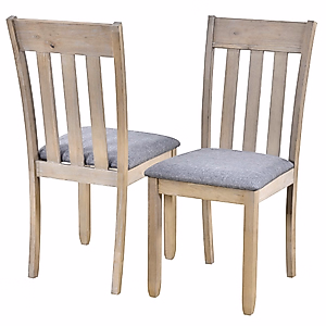 BIADNBZ 5-Piece Dining Table Set with Round Extendable Tabletop and 4 Padded Chairs, Modern Kitchen Furniture for DiningRoom, Space Saving Design, Natural Wood Wash