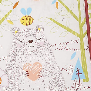 Brandream Bear Nursery Bedding Boys Woodland Animal Comforter Set Brown Baby Crib Sheet 3 Piece, Nursery Bedding Collection,100% Cotton