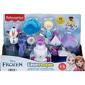 Disney Frozen Toddler Toy Little People Elsa & Olaf's Party 12-Piece Playset with Character Figures for Ages 18+ Months