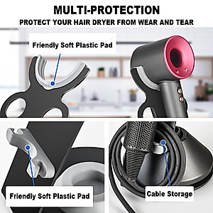 LESAMG Hair Dryer Stand Holder for Dyson Supersonic Hair Dryer,Magnetic Nozzles Storage Organizer Attachments