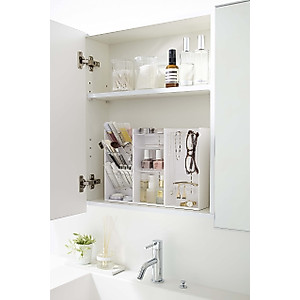 YAMAZAKI Home Tower Jewelry & Makeup Organizer, Standup Cosmetic Storage Box, Display Case - Angled - Abs Plastic