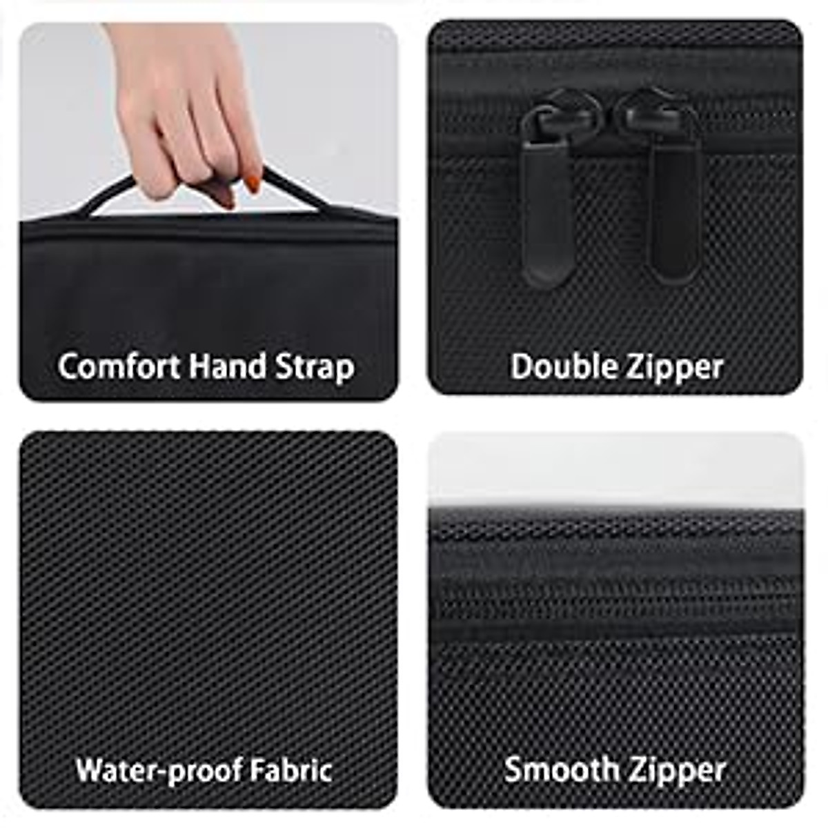 DISEN Makeup Bag Organizer, with Extra 3 Brushes, Adjustable Dividers, Cosmetic Bag Portable Travel Case Waterproof and Durable, for Women