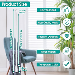 Grevosea 2 Pieces 12 Inches Blind Wand Vertical Blinds Replacement Parts Clear Plastic Blind Opener Long Window Blind Stick Tilt Rod with Hooks and Grips Rod for Vertical & Wood & Cordless Blinds