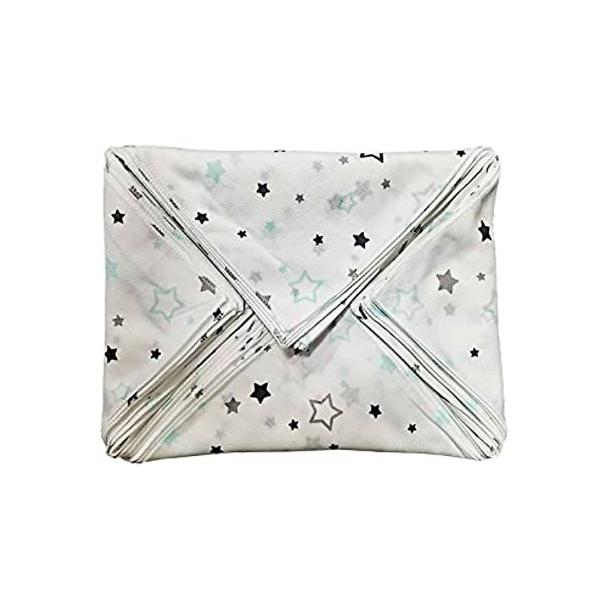 Angel-in-Moms [15 Packs] Natural Cotton 100% Soft Muslin Jacquard Embossed Gauze Handkerchief, Face Washcloth, Makeup Towel, Wide 14 x 14 inch, Scandinavian Pattern Bath Towel(Iceland Star Blue)