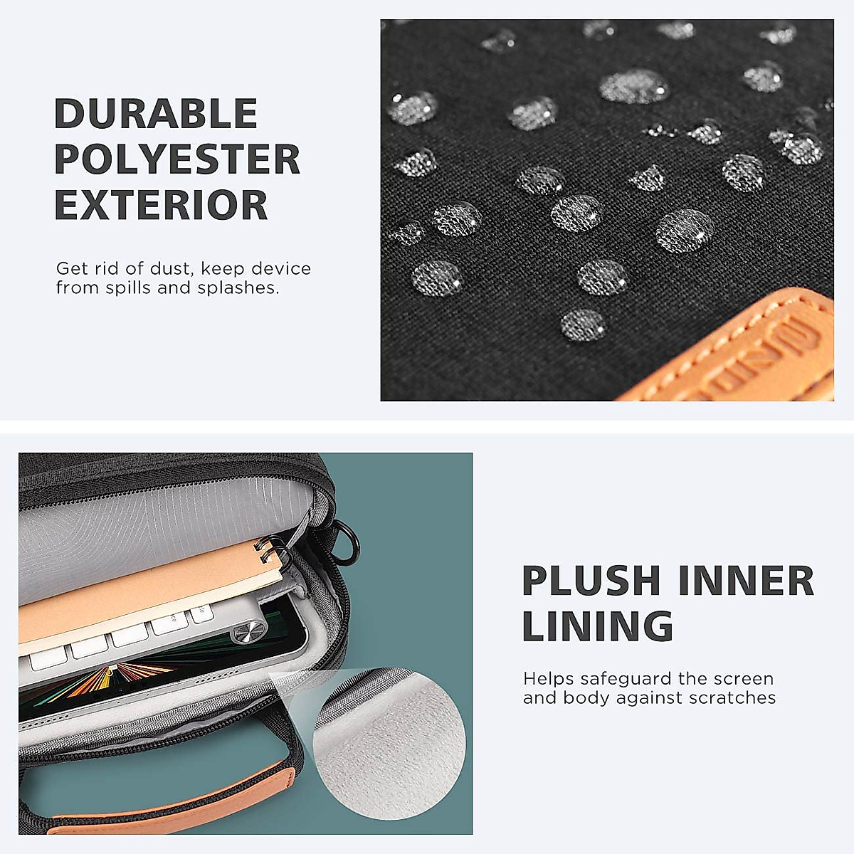 NIDOO Laptop Shoulder Bag for 13" 13.6" Macbook Air M3 M2/ MacBook Pro / 12.9" 13" iPad Pro M4/ iPad Air M2 Tablet / 13 inch Surface Pro 10 9 8, Vertical Laptop Sleeve Handbag for 13.4" XPS 13 Samsung