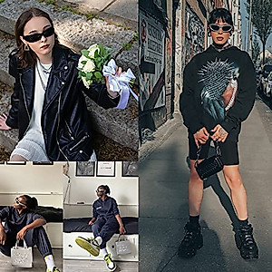 FEISEDY Futuristic Wrap Around Sunglasses Oval Cool Y2K Visor Thick Frame Vintage 90s for Men Women B2951