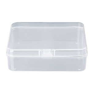 XUYUH Square Storage Box Square Transparent Plastic Jewelry Storage Boxes Beads Crafts for Case Container, 6x6x1.8cm, Clear
