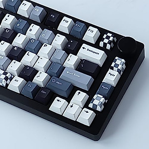 TYRIXKI PBT Keycaps 134 Keys Mosaic Custom Keycaps Dye-Sublimation Set with 7U Spacebar Cherry Profile for US Layout Cherry MX Swithes Mechanical Keyboards