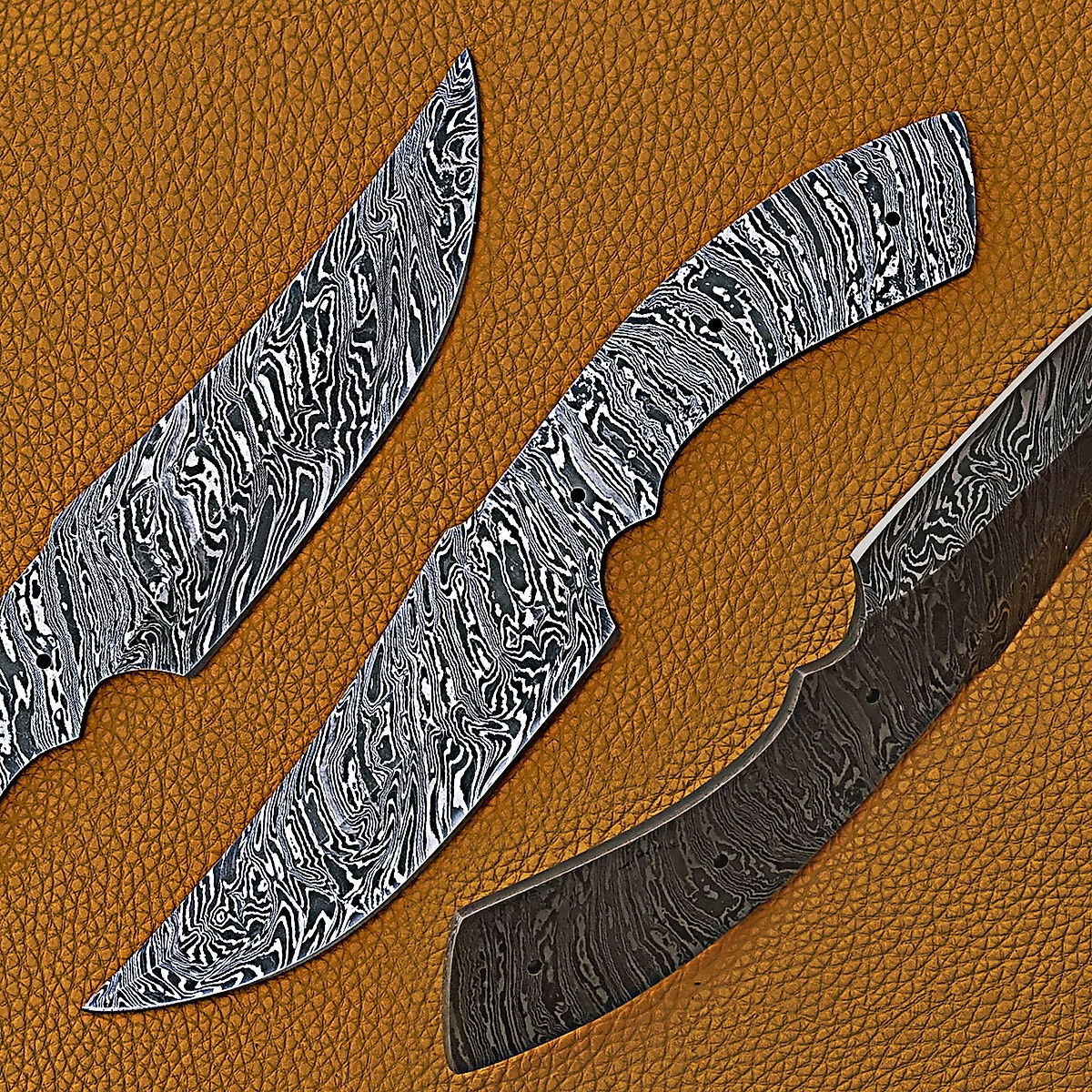 onlyhandmade Handmade Damascus Steel Hunting Knife Blank Blade Fire Storm Pattern 9.5 Inches, Knife Making Supplies (Damascus)