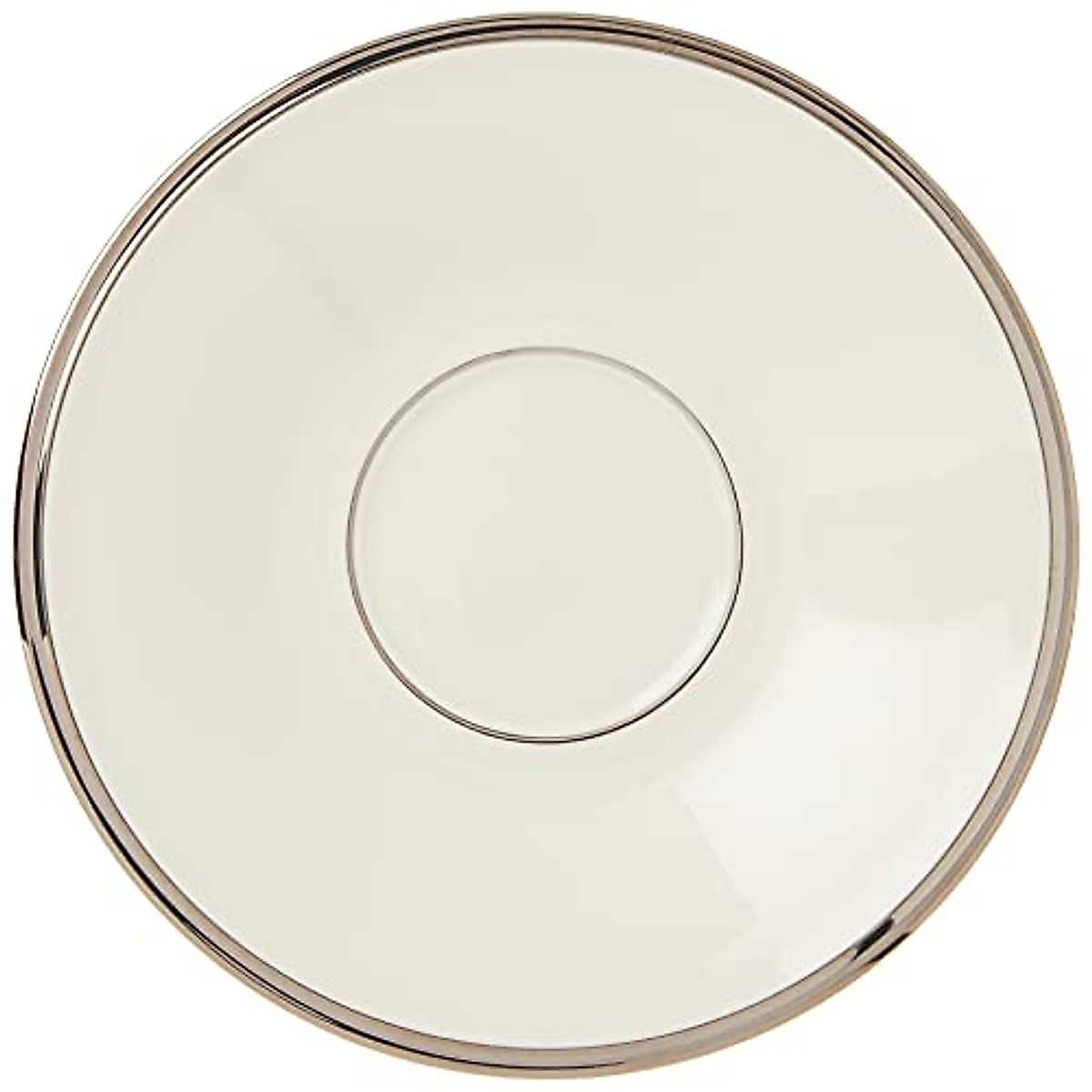 Lenox Solitaire Saucer, ivory/platinum