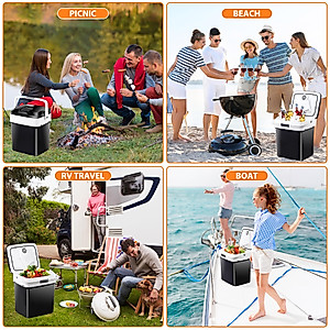 ZENY Mini Fridge Electric Cooler and Warmer for Car- 12V DC Car Refrigerator with Automatic Locking Handle, 28 Quart Portable Car Fridge for Travel and Camping