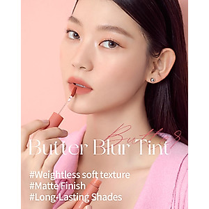 HOLIKA HOLIKA Butter Blur Lip Tint (09 VINE) - Korean Matte Lip Tint, Lightweight High-Pigmented Lips, Velvety Silky Smooth K-Beauty Lip Makeup, Long Wearing Formula