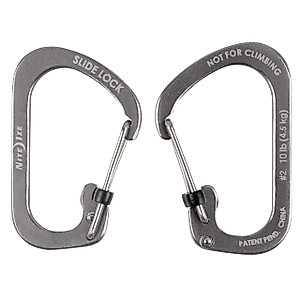 Nite Ize Locking Carabiner Clip, Silver, 1-3/32 in., Stainless